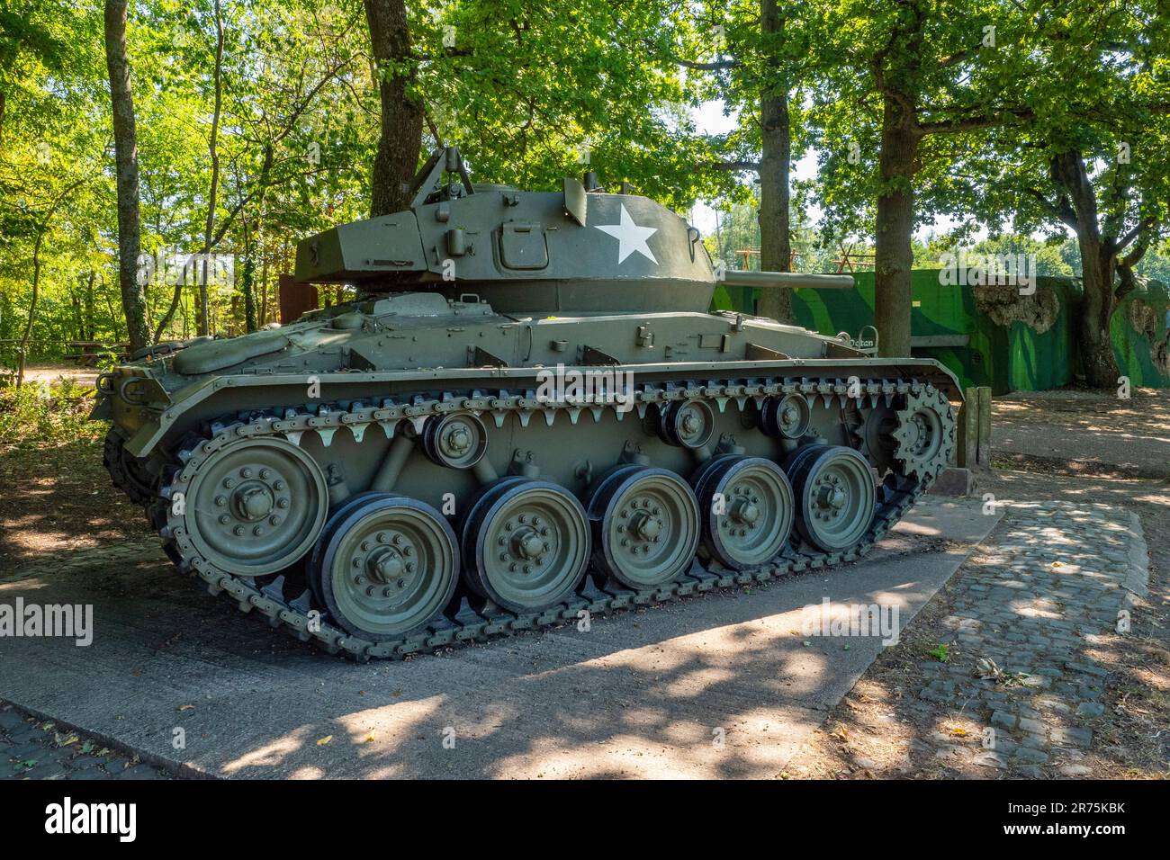 American tank from 1945 on the Spicher heights, Spicheren, Moselle ...
