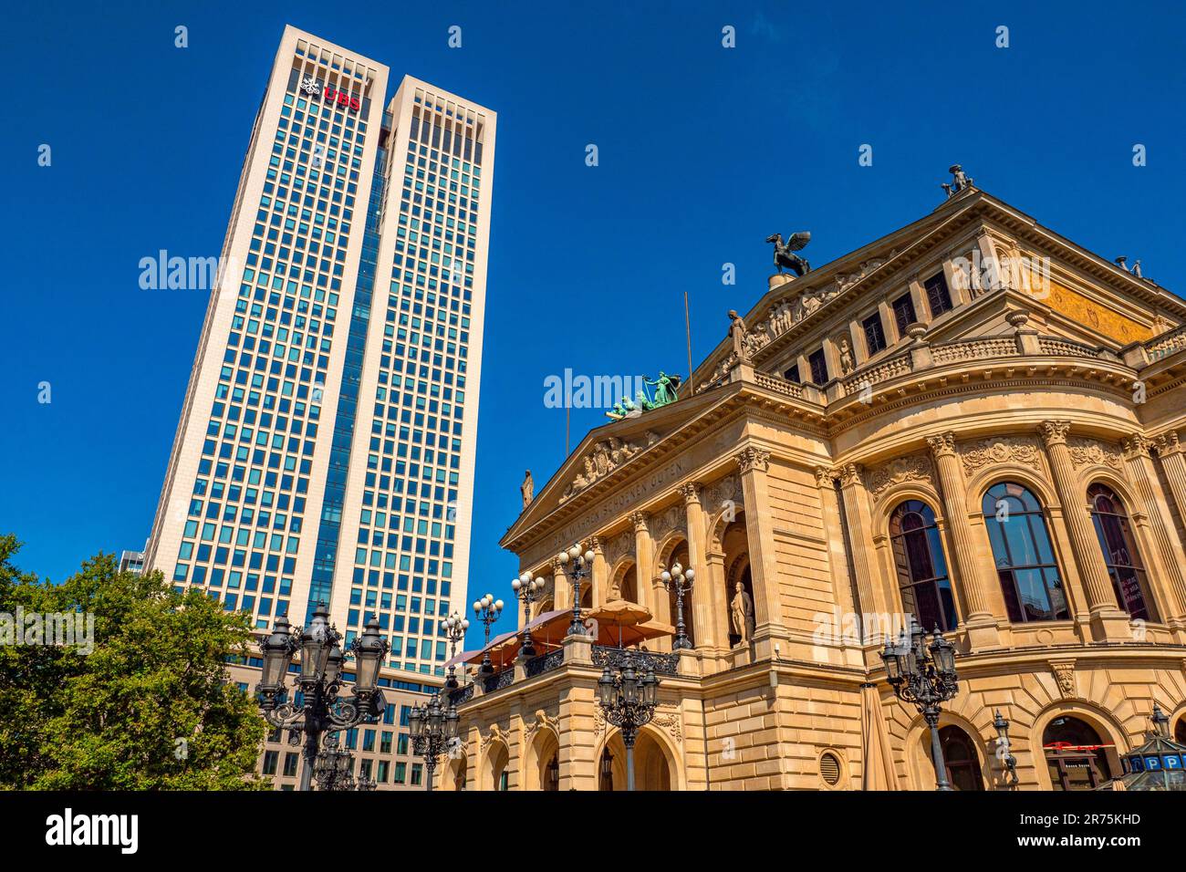 Opernplatz with opera tower hi-res stock photography and images - Alamy