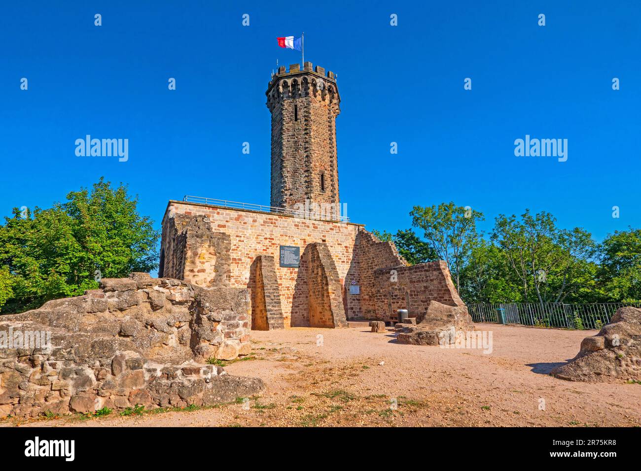 Chateau du Schlossberg on the castle hill, Forbach, Moselle department, Lorraine, Grand Est ...