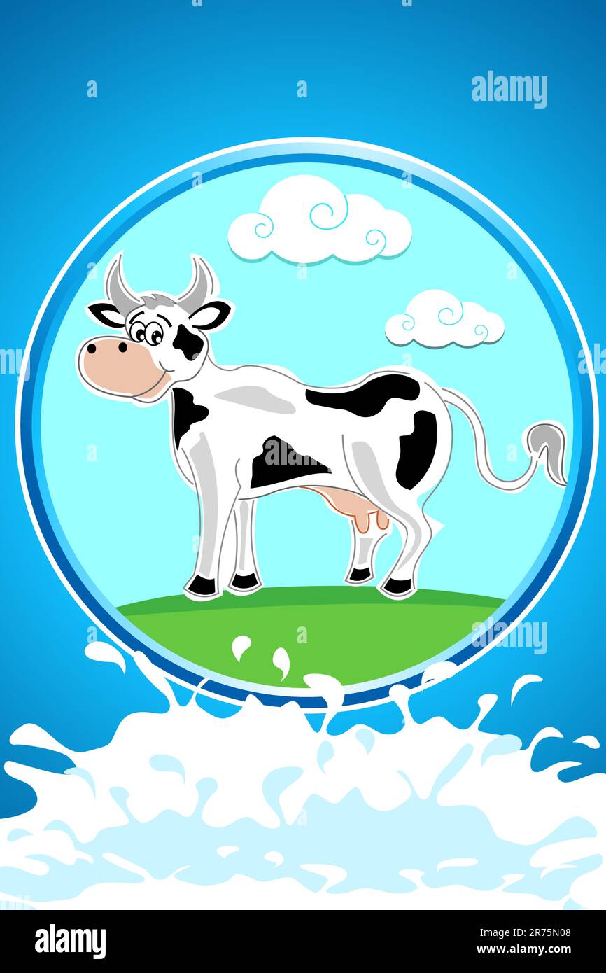 illustration of happy cow on abstract background Stock Vector Image ...