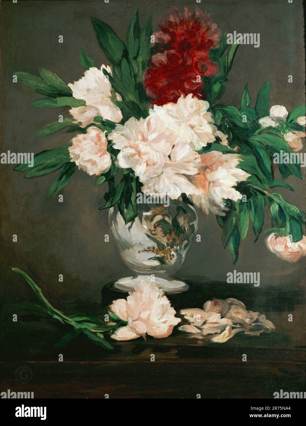 Vase with peonies Édouard Manet (1832-1883 Stock Photo - Alamy
