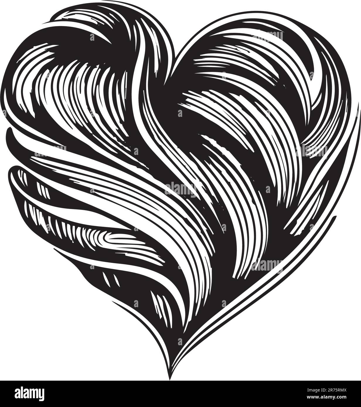 Love Heart Hand Drawn Element Illustration For Valentine's Day ...