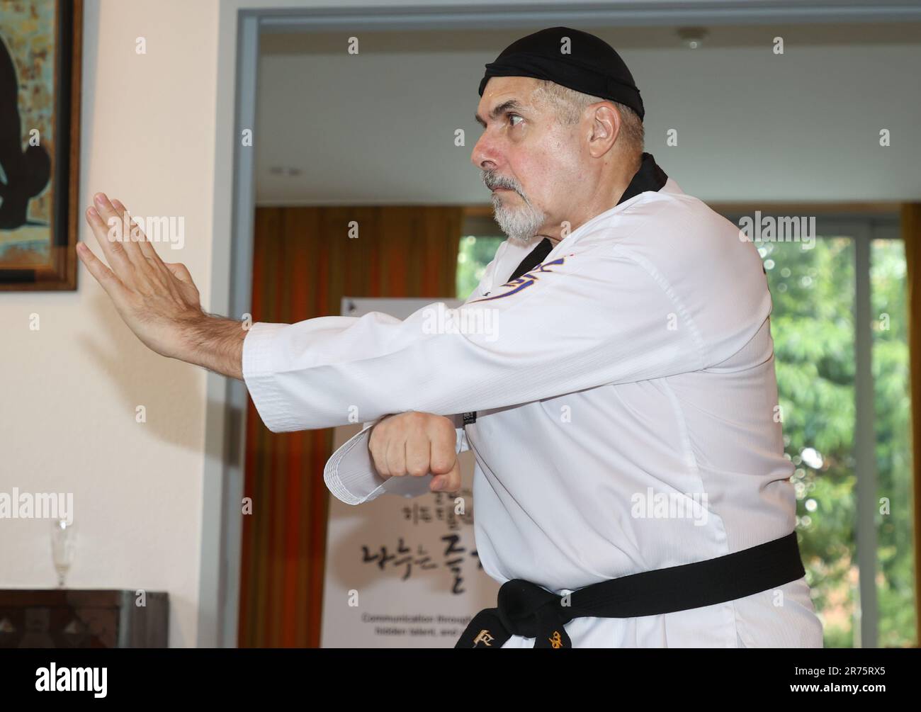 13th June, 2023. French ambassador to Korea performs taekwondo French ...