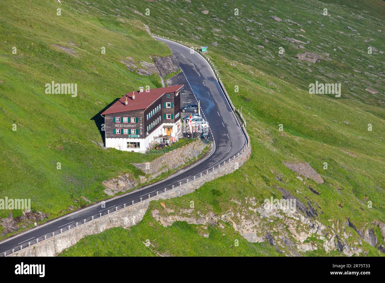 Karl Volkert Haus, inn on the Grossglockner High Alpine Road Stock ...