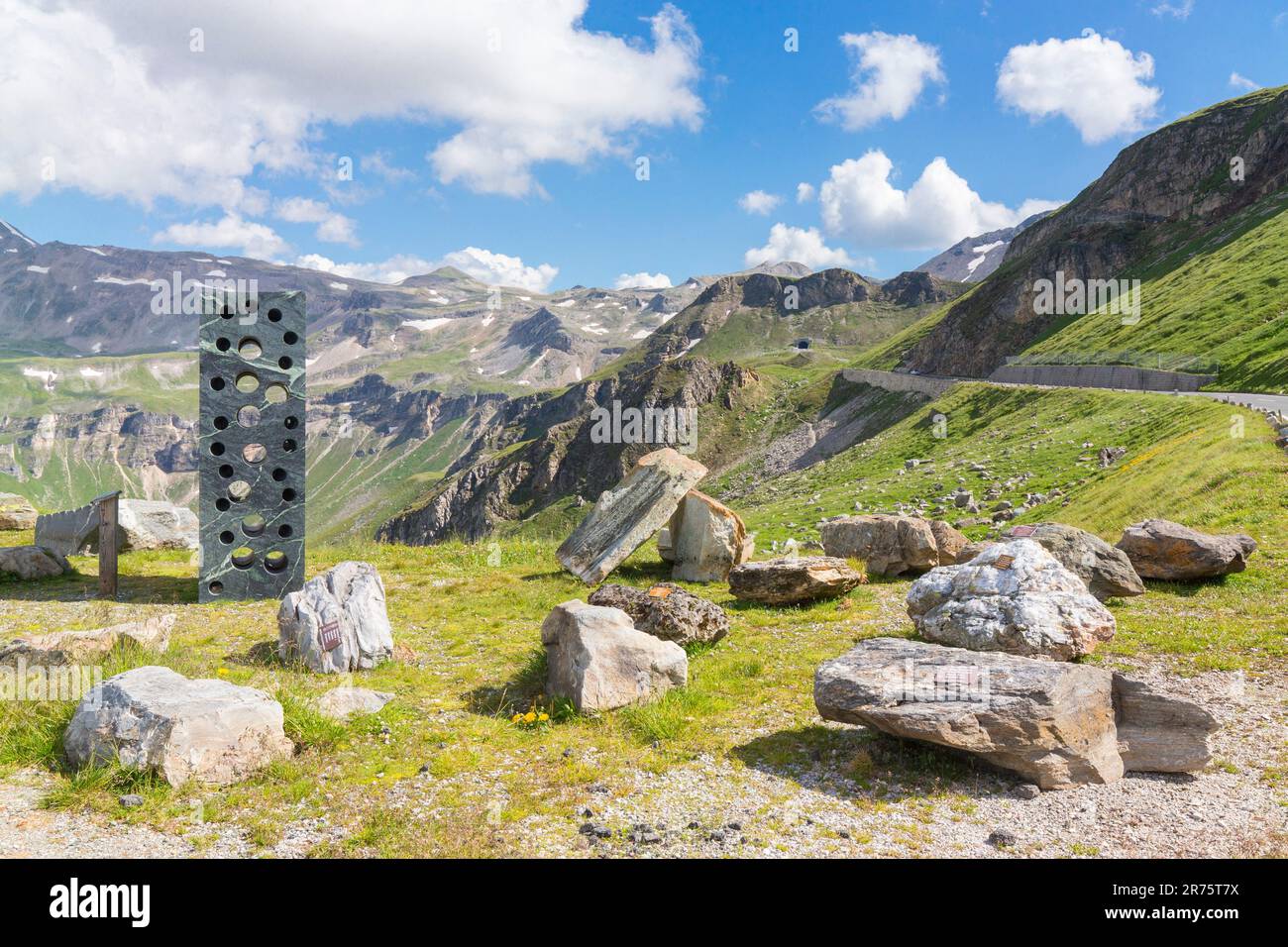 Open-air geological exhibition Tauernfenster, information station, rest ...