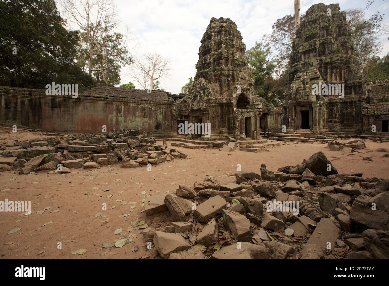 Ta Prohm complex is built by Jayavarman VII as a Buddhist monastery ...