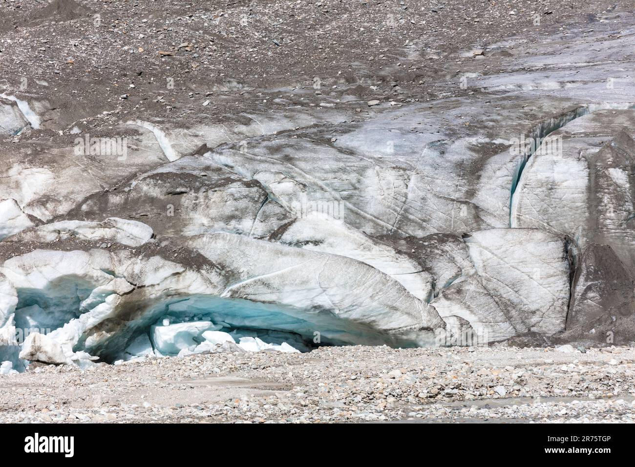 Pasterzen glacier, glacier break, ice, boulders Stock Photo - Alamy