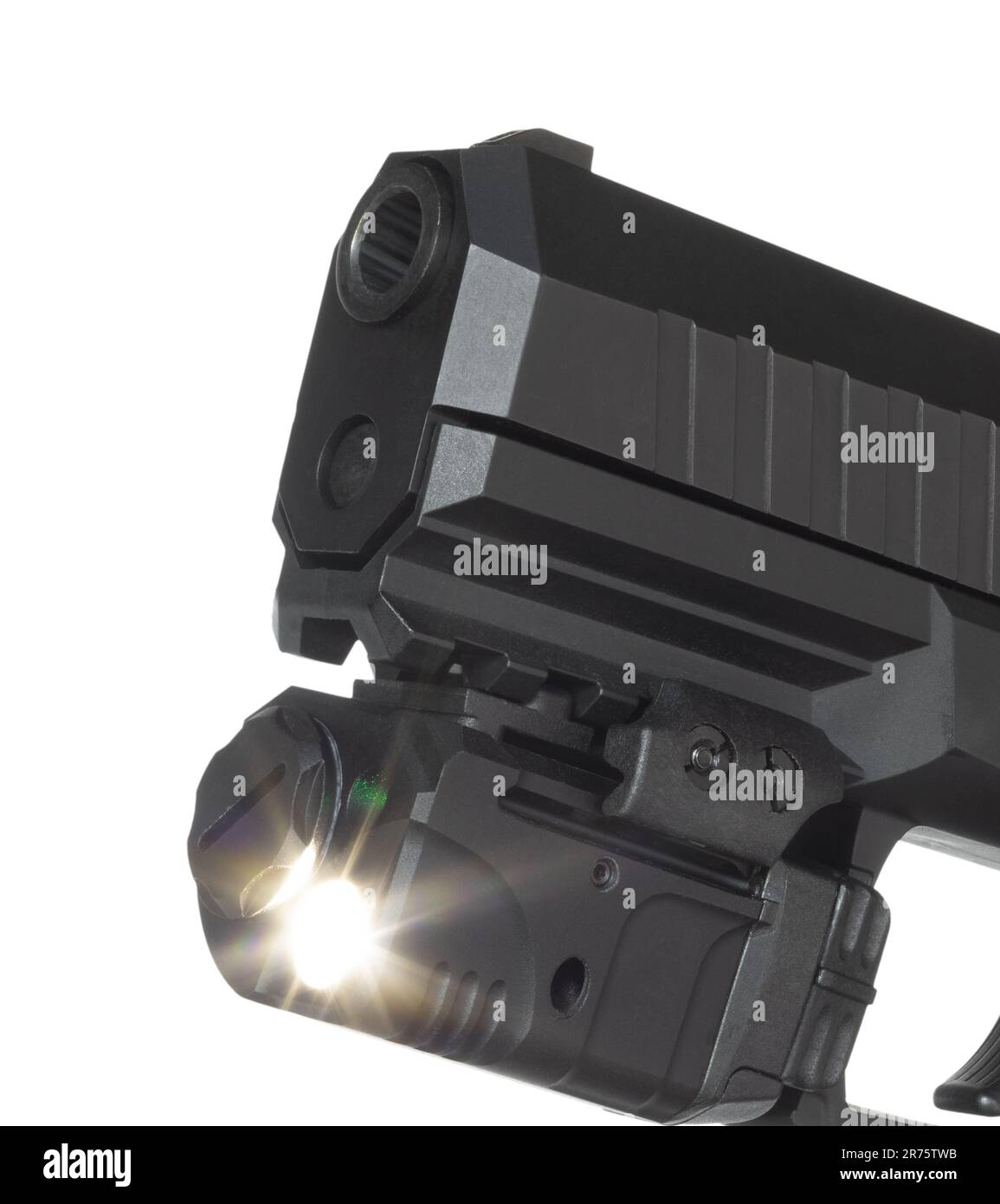 Weaponlight and laser on a semi-auto handgun chambered in 9 mm Stock ...