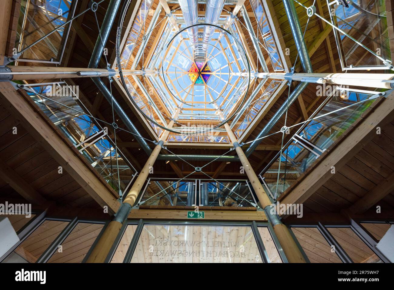 Wilhelm Swarovski Observatory, interior view, tower roof view from ...