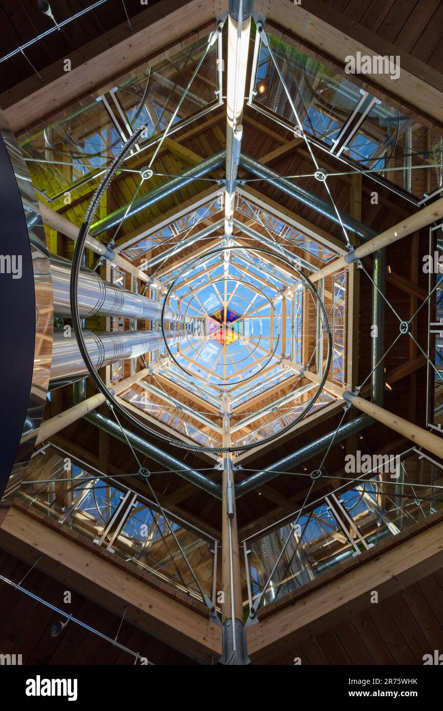 Wilhelm Swarovski Observatory, interior view, tower roof view from ...