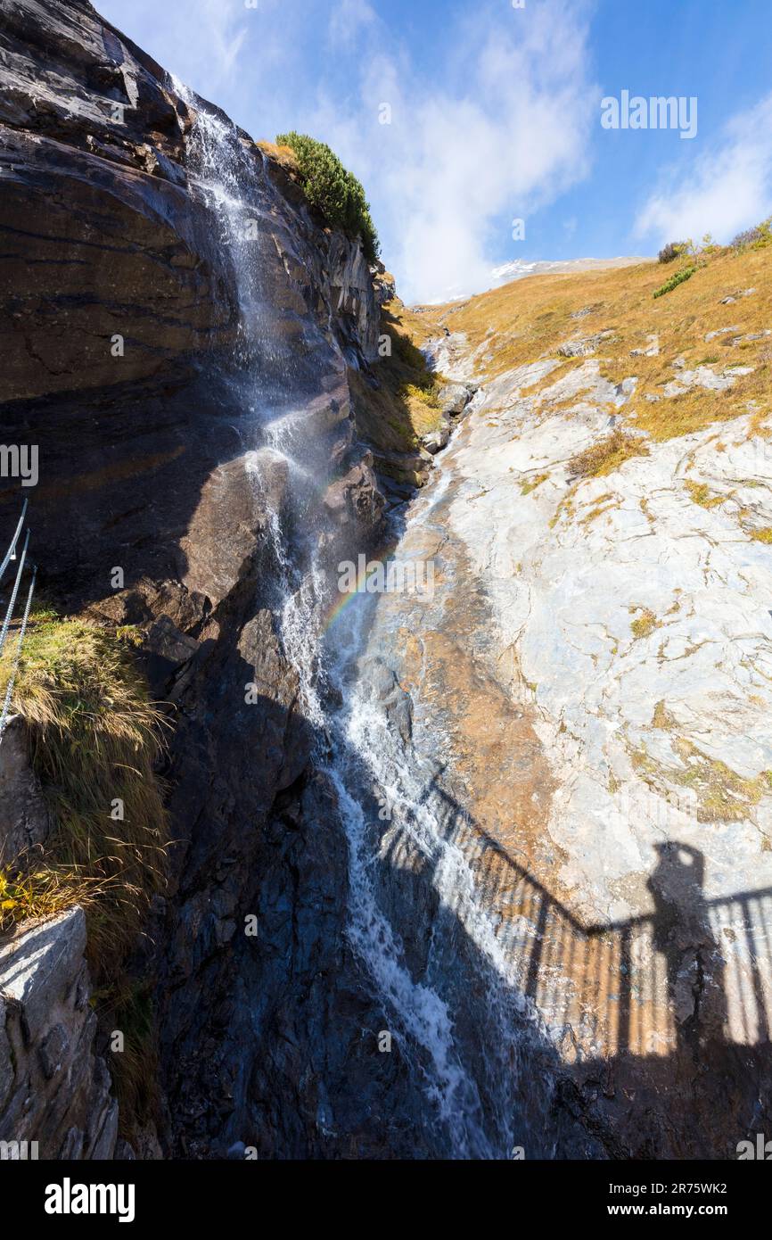 Fensterbach waterfall on the Grossglockner High Alpine Road with ...