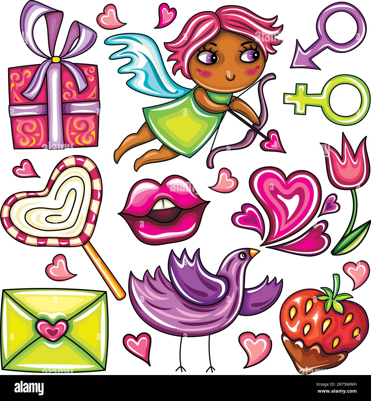 Cupid singing Stock Vector Images - Alamy