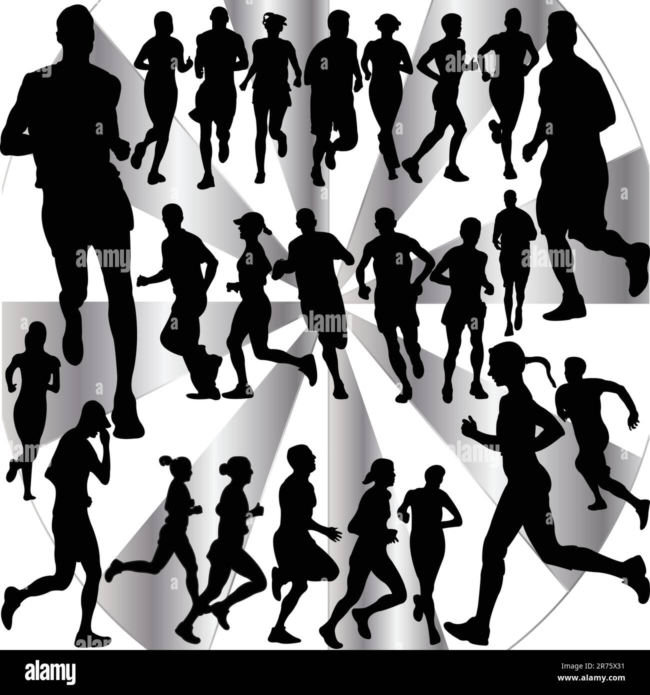 people running collection - vector Stock Vector Image & Art - Alamy