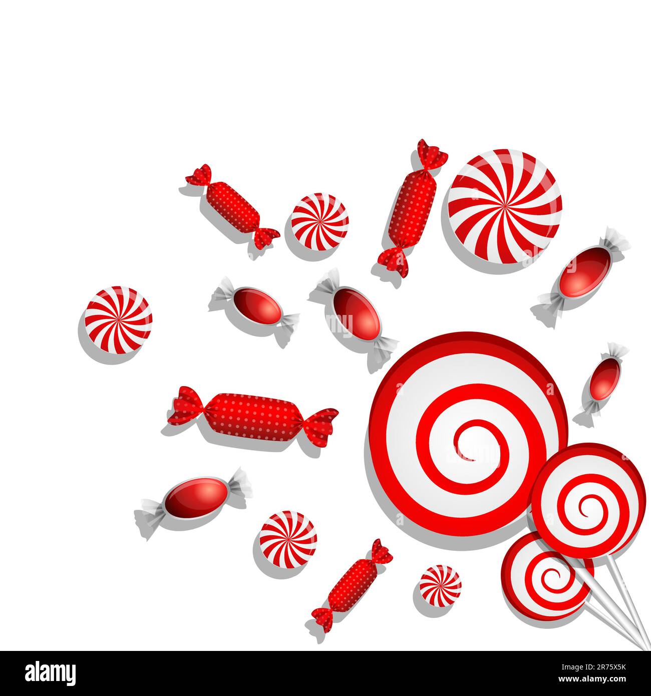 Vector picture with different red candies Stock Vector Image & Art - Alamy