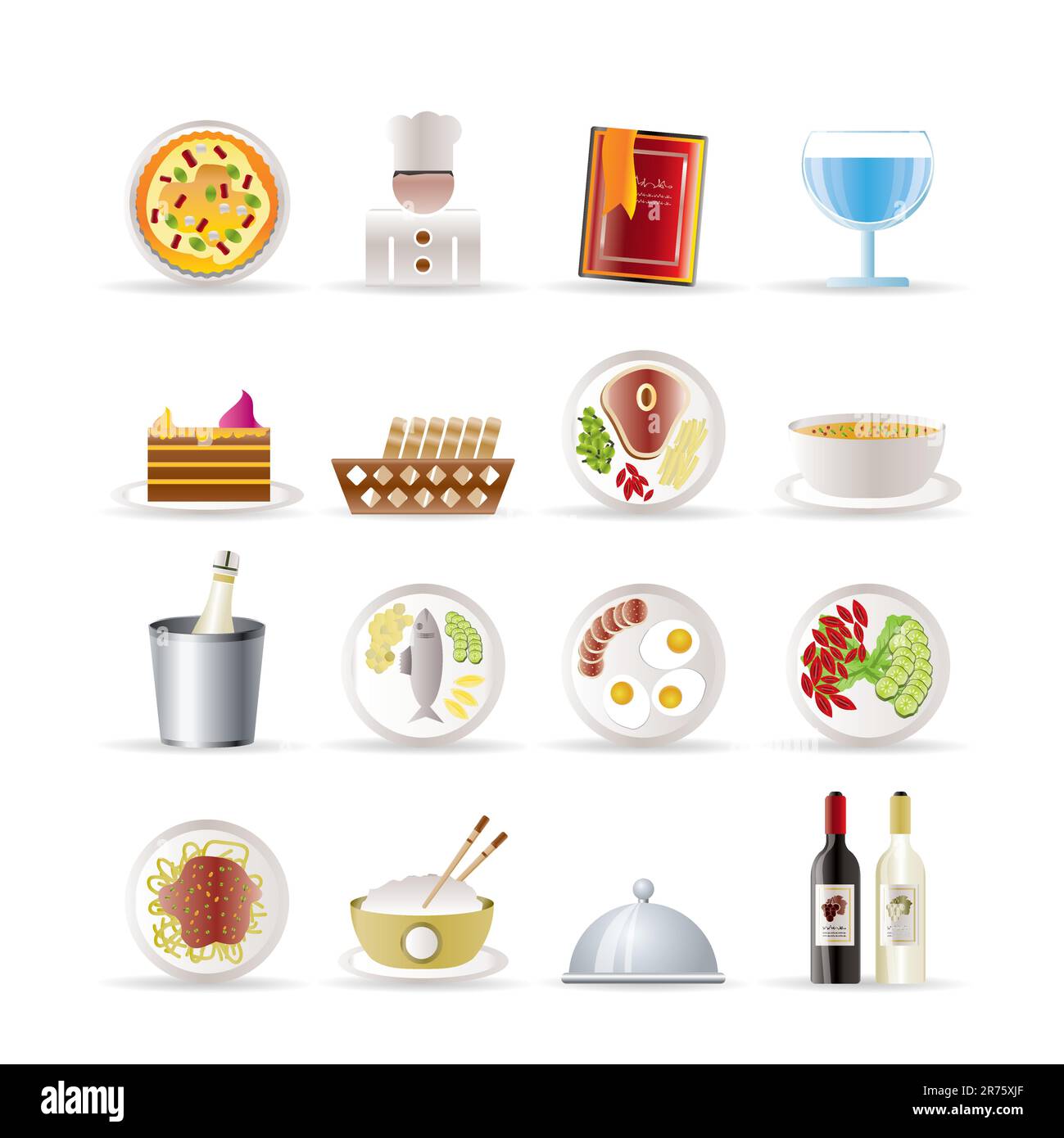 Restaurant, food and drink icons - vector icon set Stock Vector Image ...