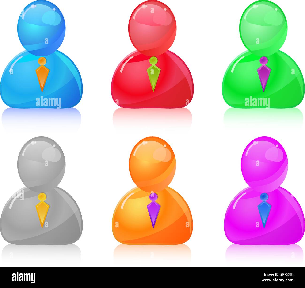 Colored people icon. Illustration isolated on white Stock Vector Image ...