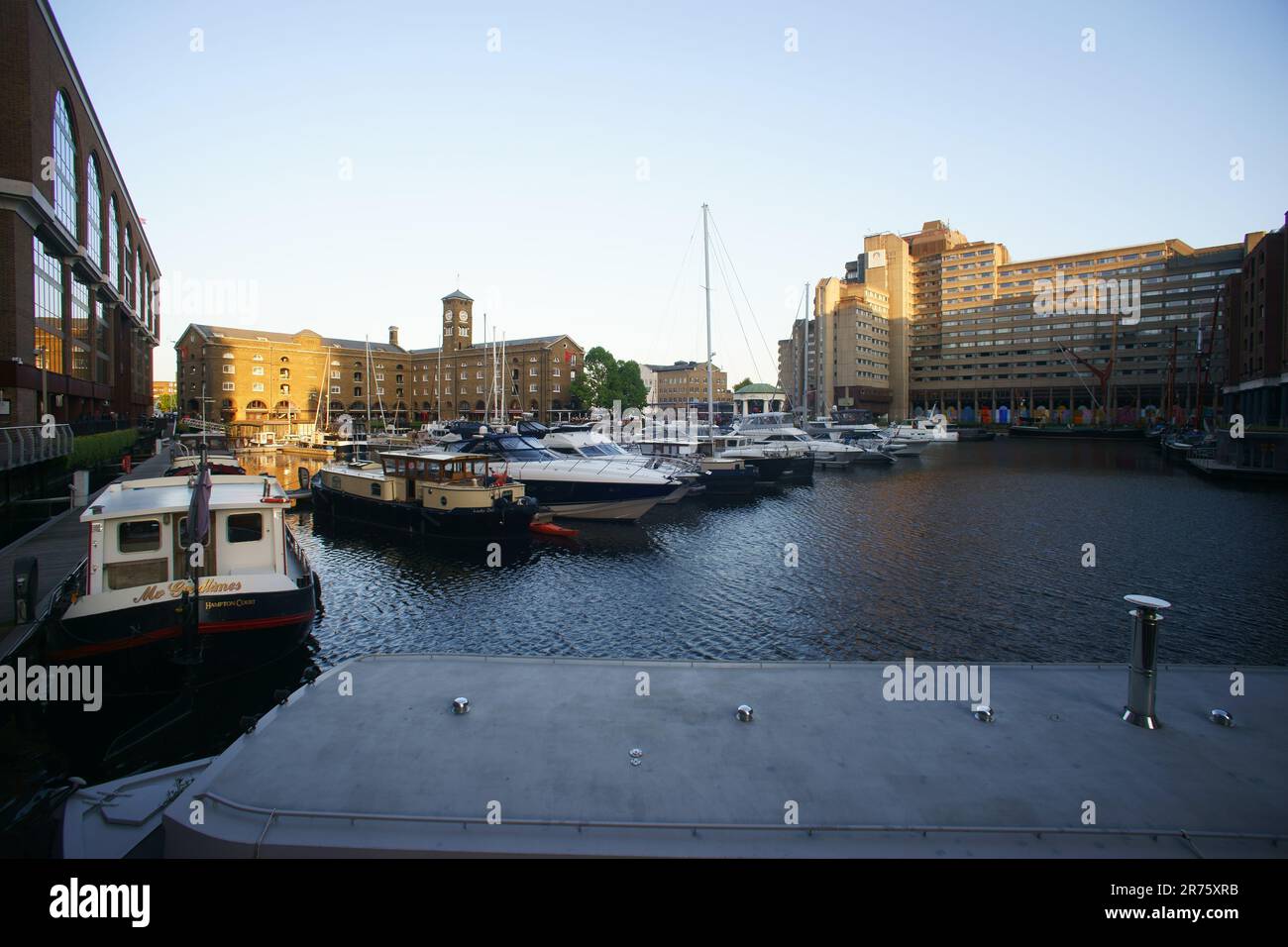 Thames river and St.Katharine Docks - london Stock Photo - Alamy
