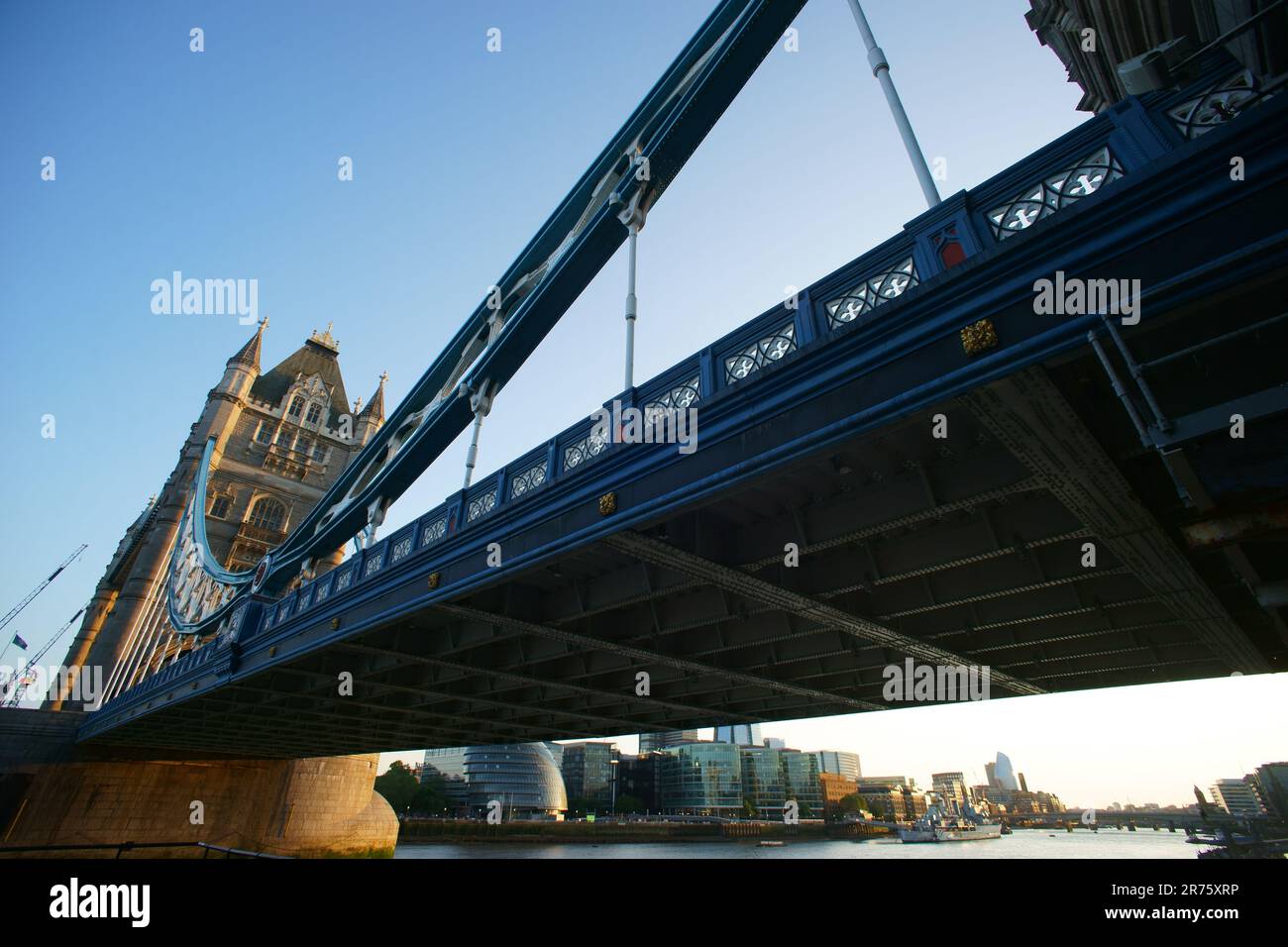 Thames river and london tower bridge by St.Katharine Docks Stock Photo ...