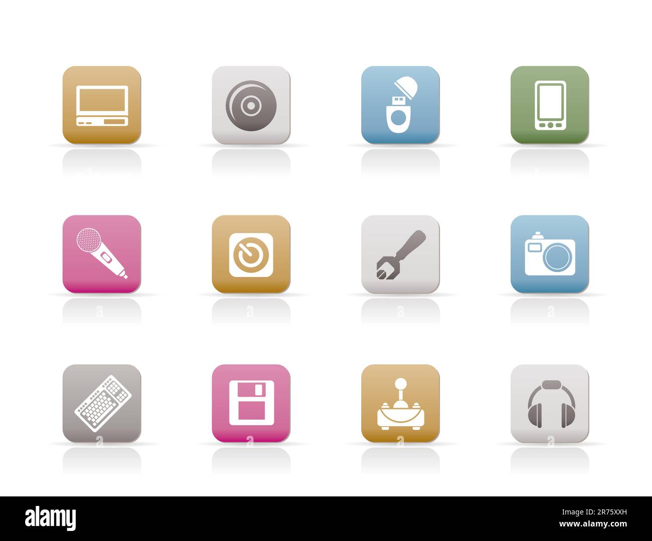 Computer and mobile phone Equipment Icons - Vector Icon Set Stock ...