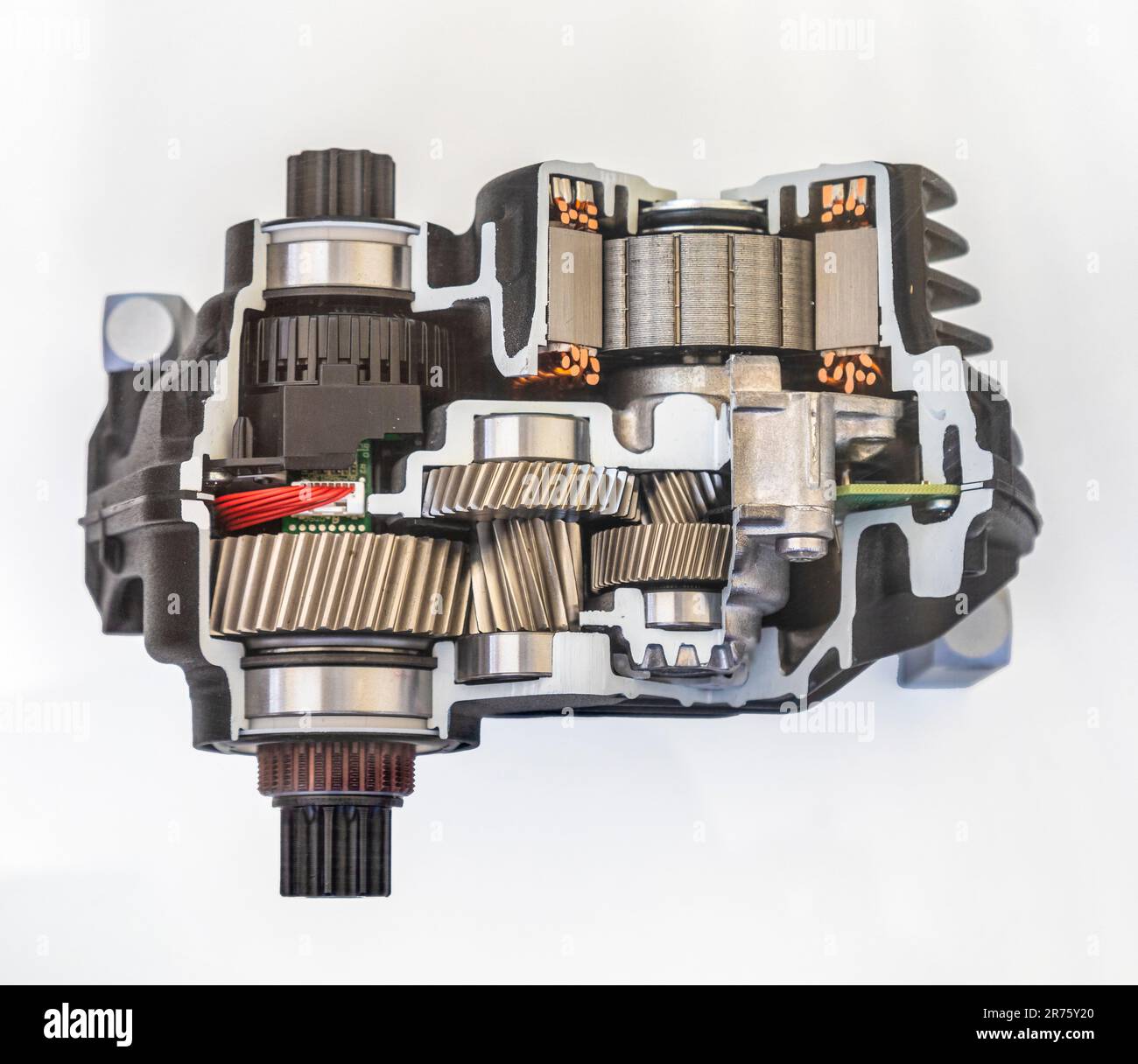 Europe, Italy, modern electric motor for e-bike in section isolated in ...