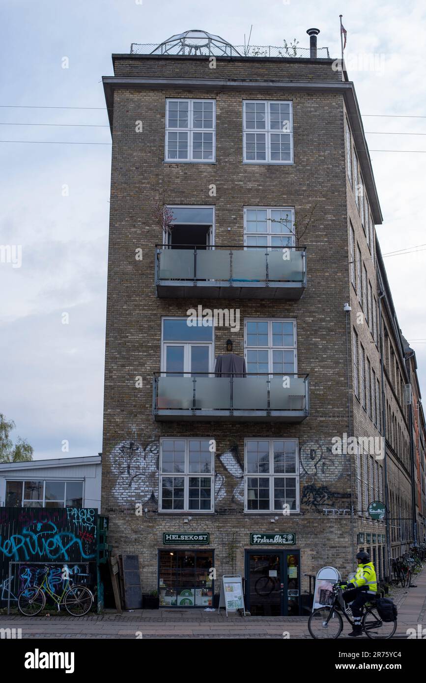 Tenement, apartment block at Superkilen, Copenhagen, Denmark Stock ...