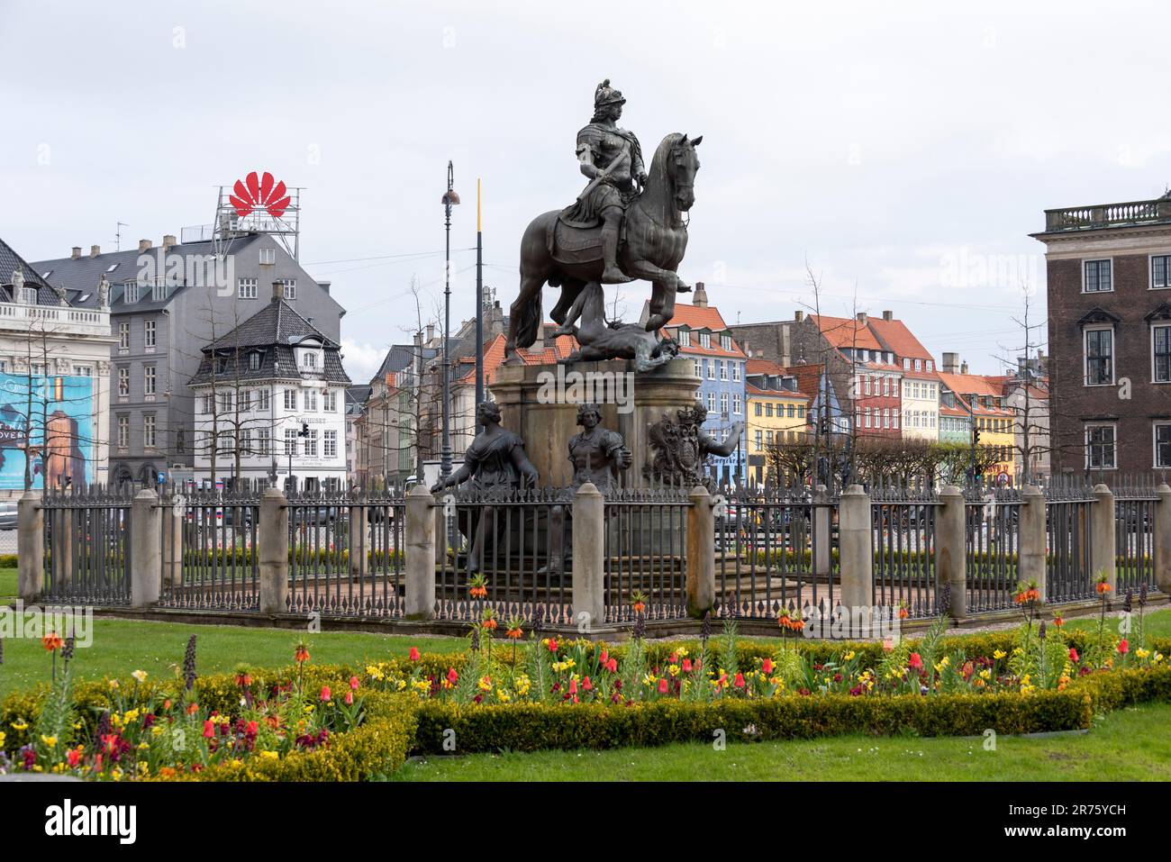 Equestrian statue of King Christian V, standing on Nytorv, the largest ...