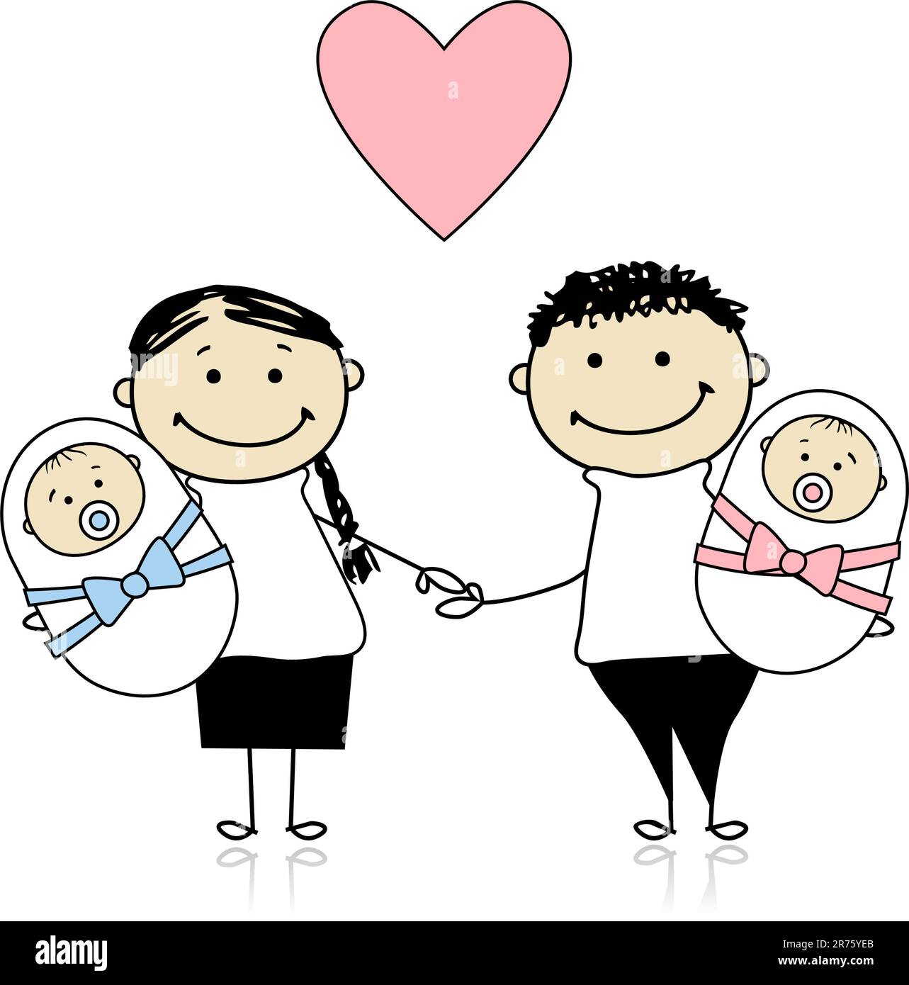 Newborn twins Stock Vector Images - Alamy