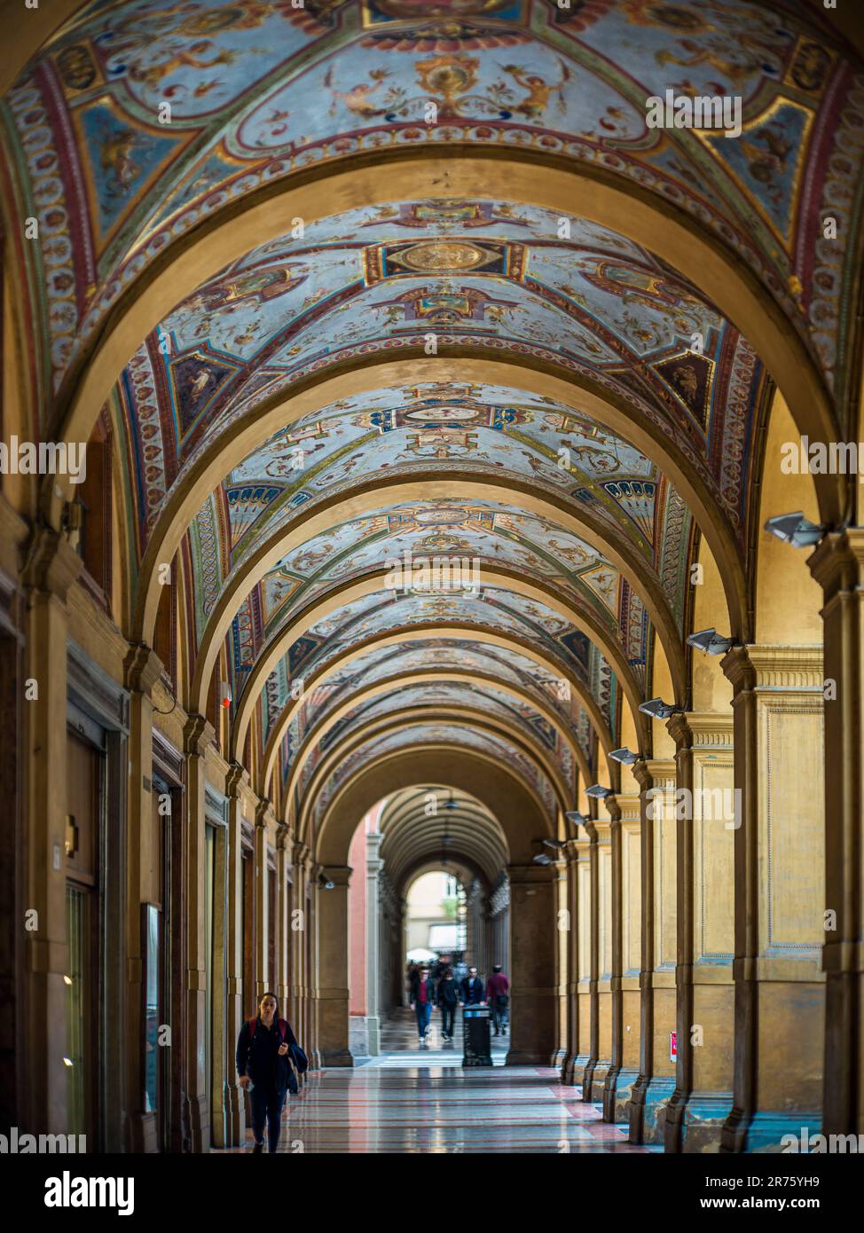 Italy, Bologna, arcades, ceiling painting Stock Photo - Alamy