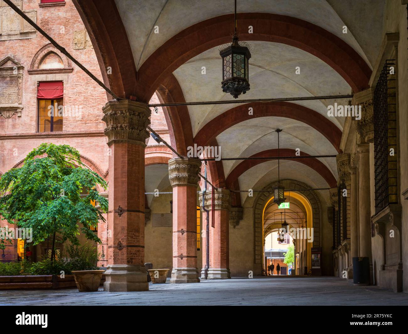 Italy, Bologna, Palazzo d'Accursio, courtyard with portico Stock Photo ... Italy, Bologna, Palazzo d'Accursio, courtyard with portico Stock Photo ...