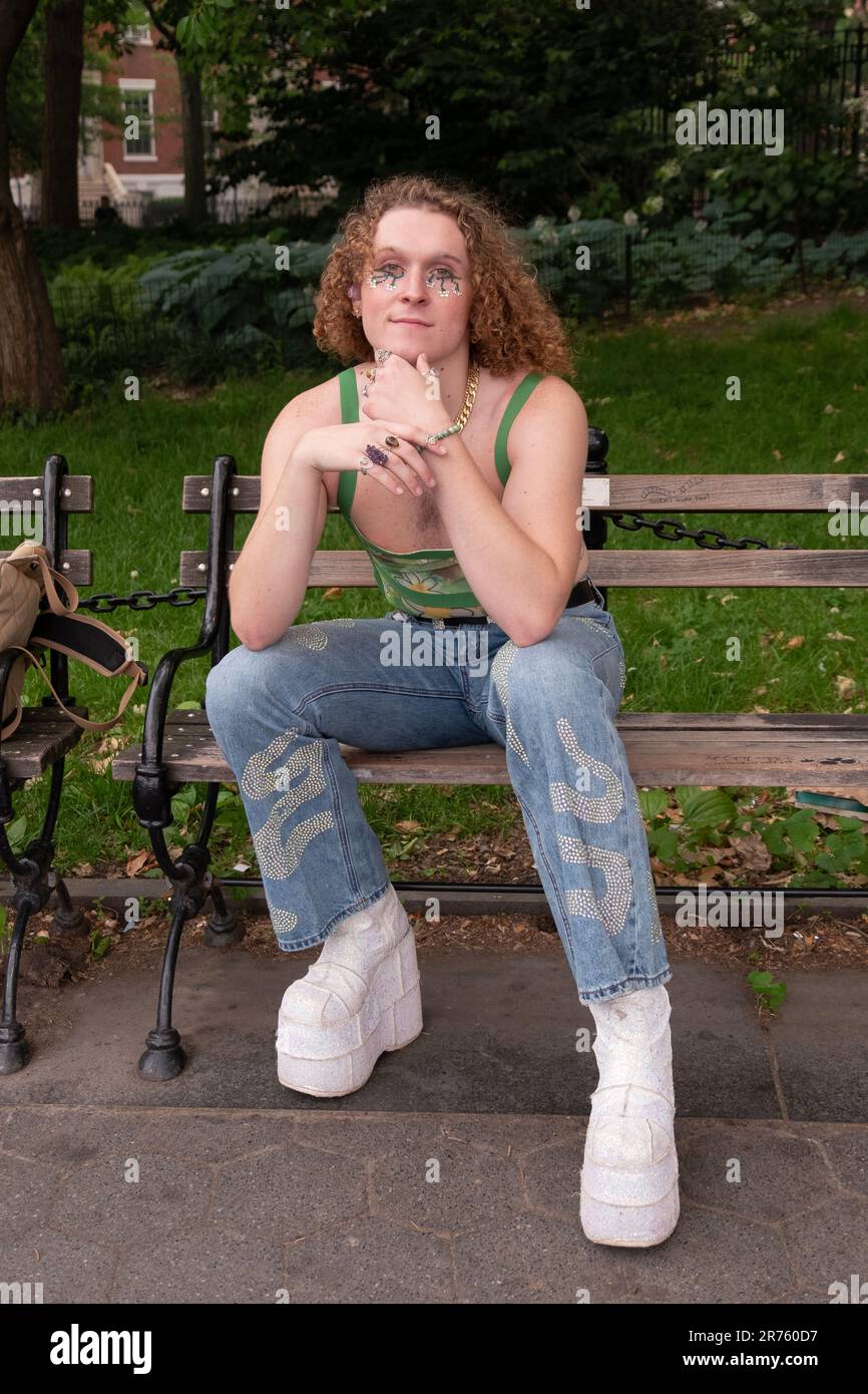 A young man with an individual fashion style and who identifies as he ...