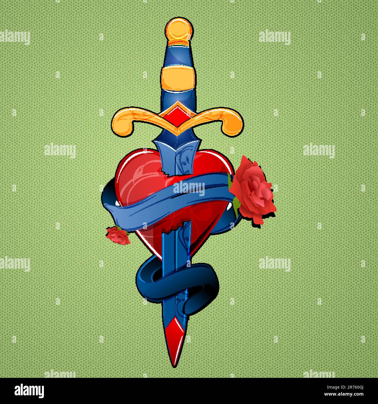 illustration of heart with sword Stock Vector Image & Art - Alamy