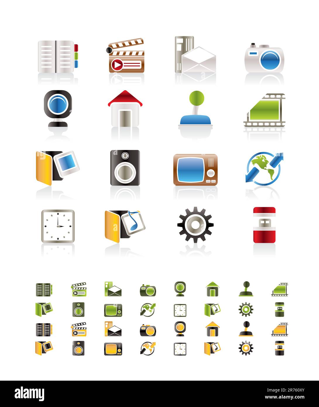 Internet, Computer and mobile phone icons - Vector icon set Stock ...