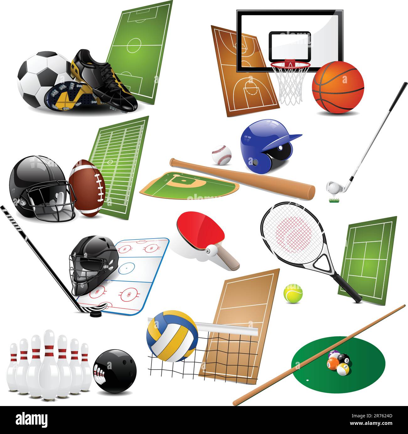 Vector illustration of different sport icons Stock Vector Image & Art ...