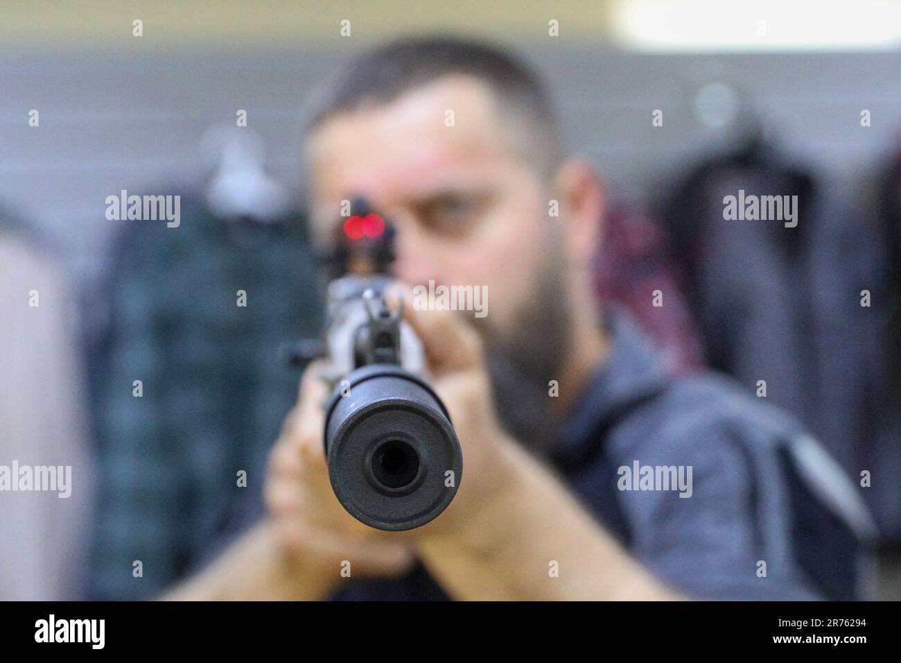 09.06.2023. Russia. Moscow. Automatic muzzle brake compensator (DTK ...