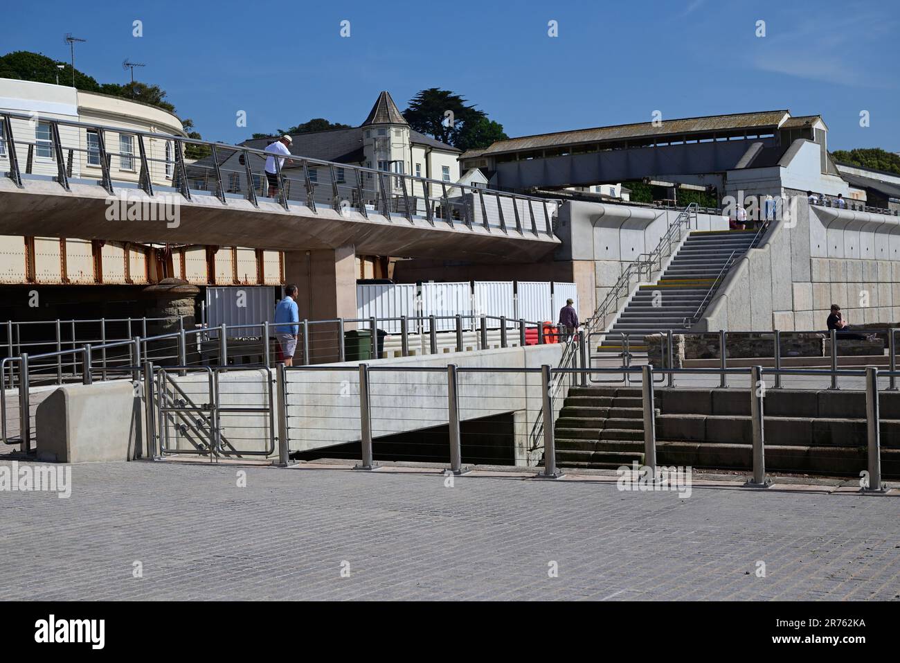 New footbridge (2023) linking two recently re-built sections of seawall ...