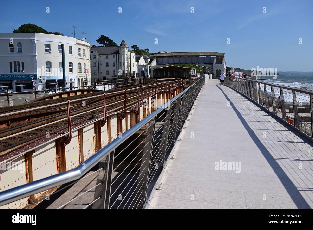 New footbridge (2023) linking two recently re-built sections of seawall ...