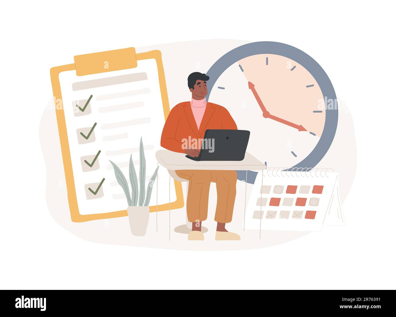 Time management isolated concept vector illustration. Time tracking tool, management software ...