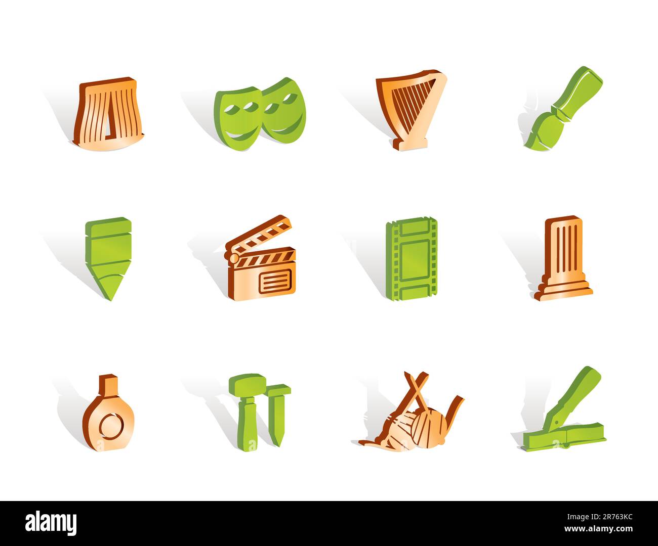 Different kind of art icons - vector icon set Stock Vector Image & Art ...