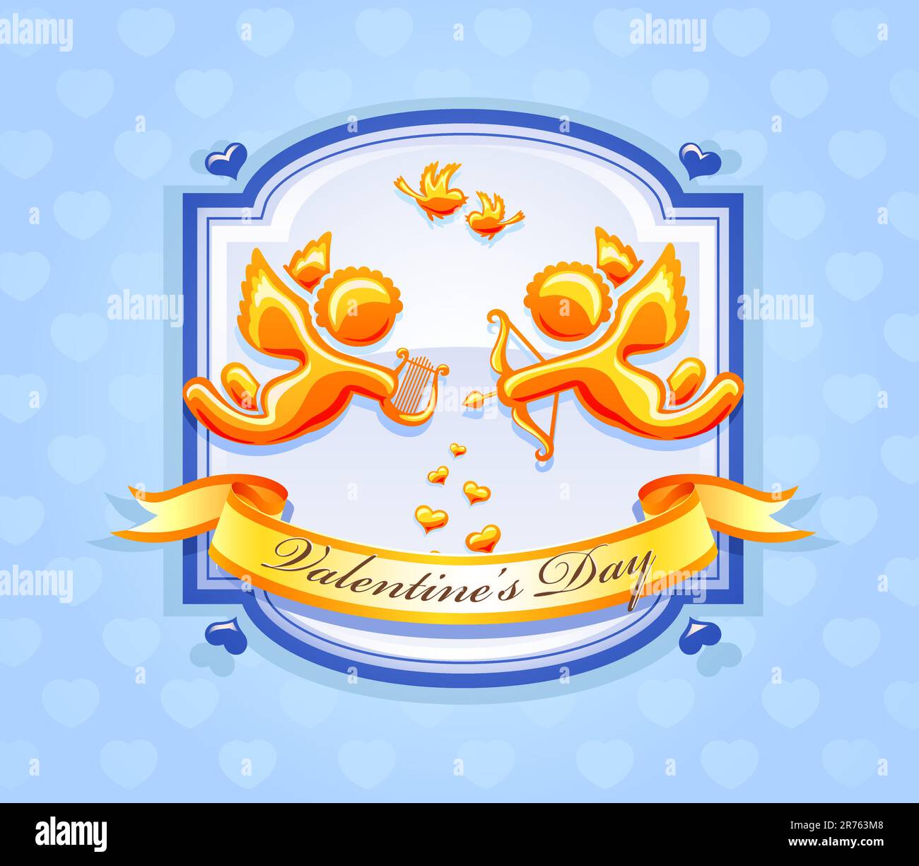 vintage frame with cupid vector illustration Stock Vector Image & Art ...