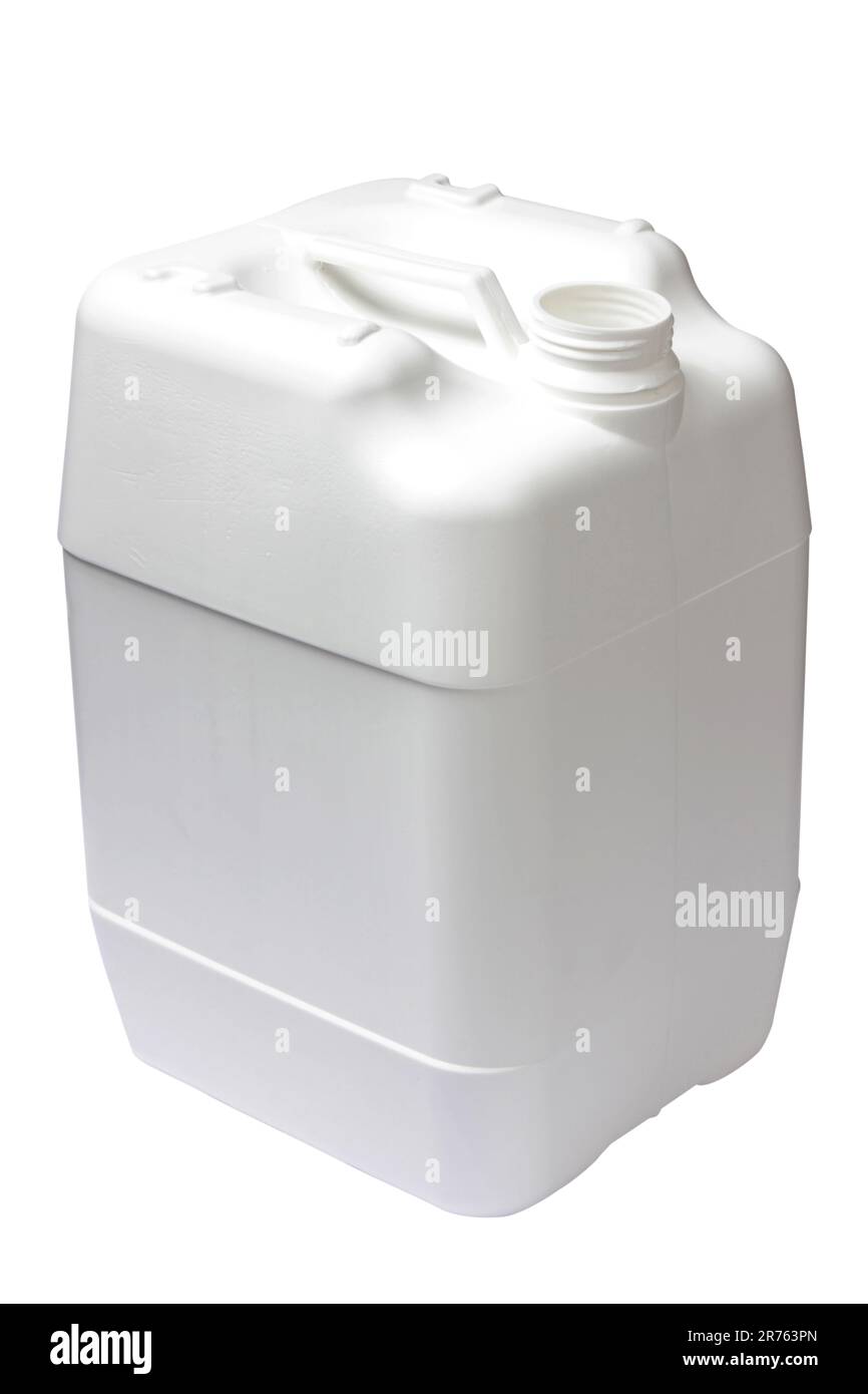 White plastic gallon isolated on white background Stock Photo - Alamy