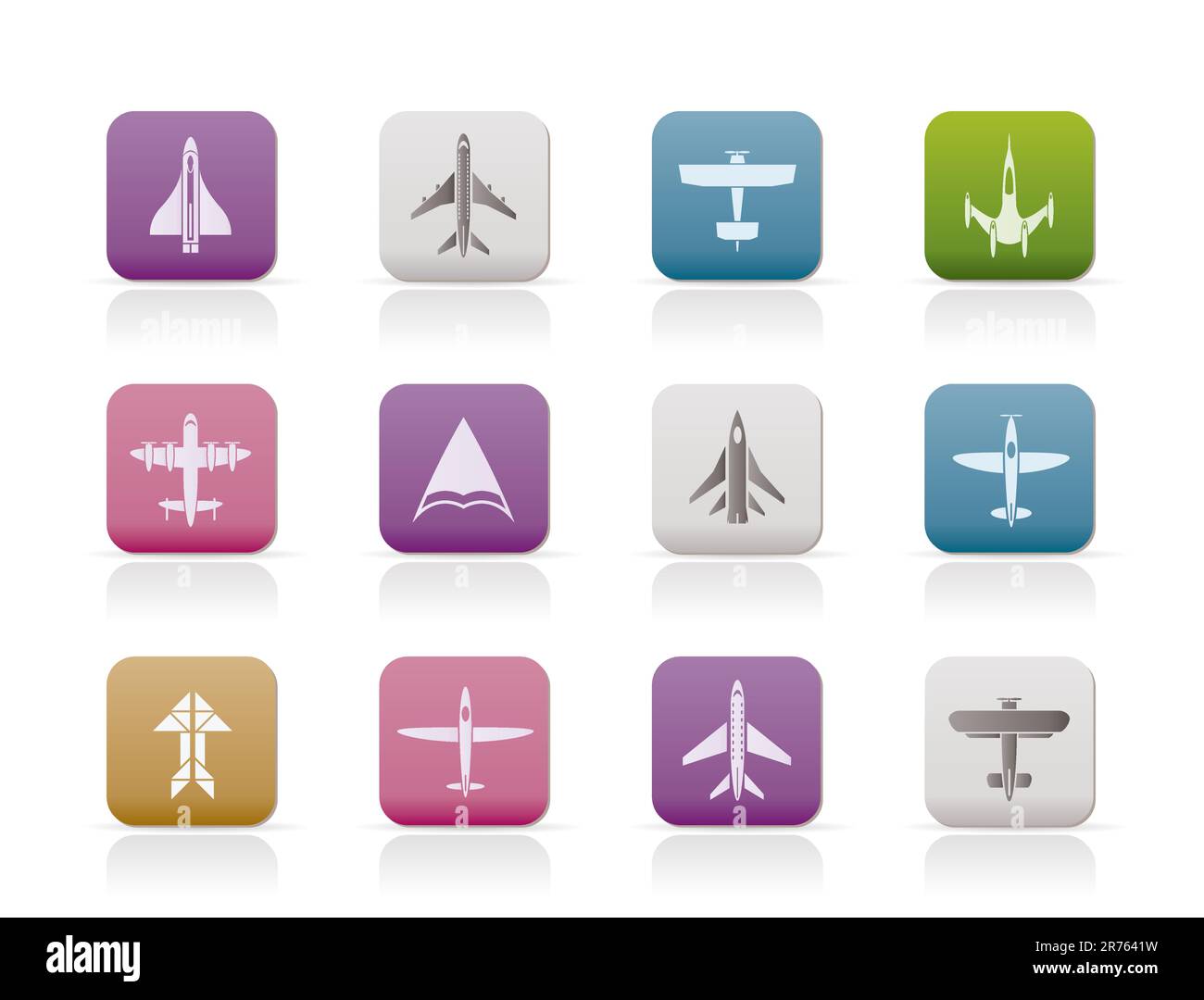 different types of plane icons - vector icon set Stock Vector Image ...