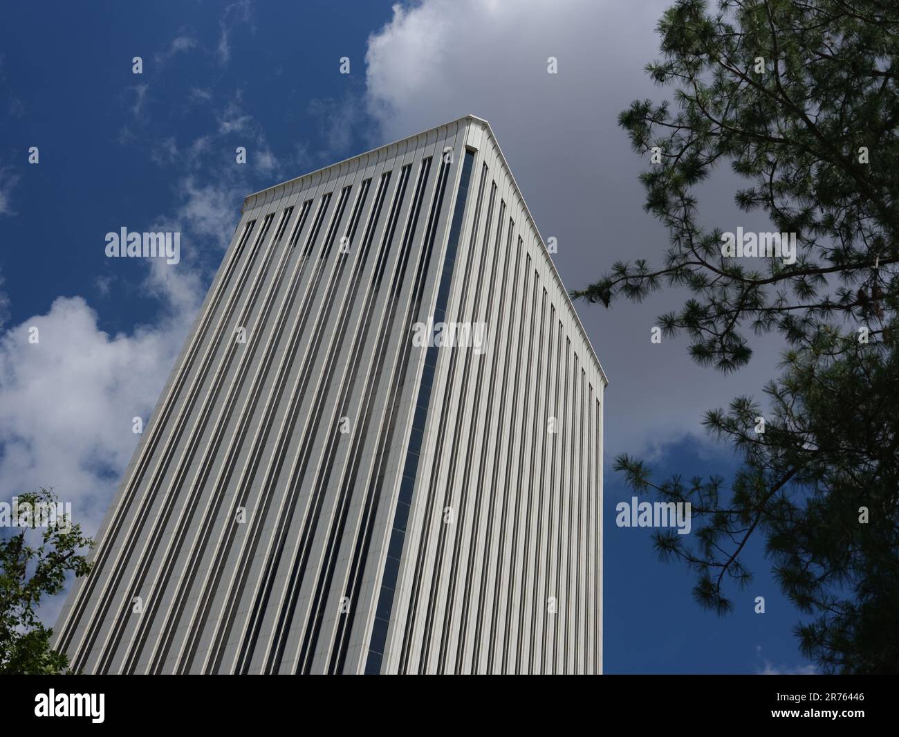 view of the La Torre Picasso, is a skyscraper located in Madrid, Spain ...