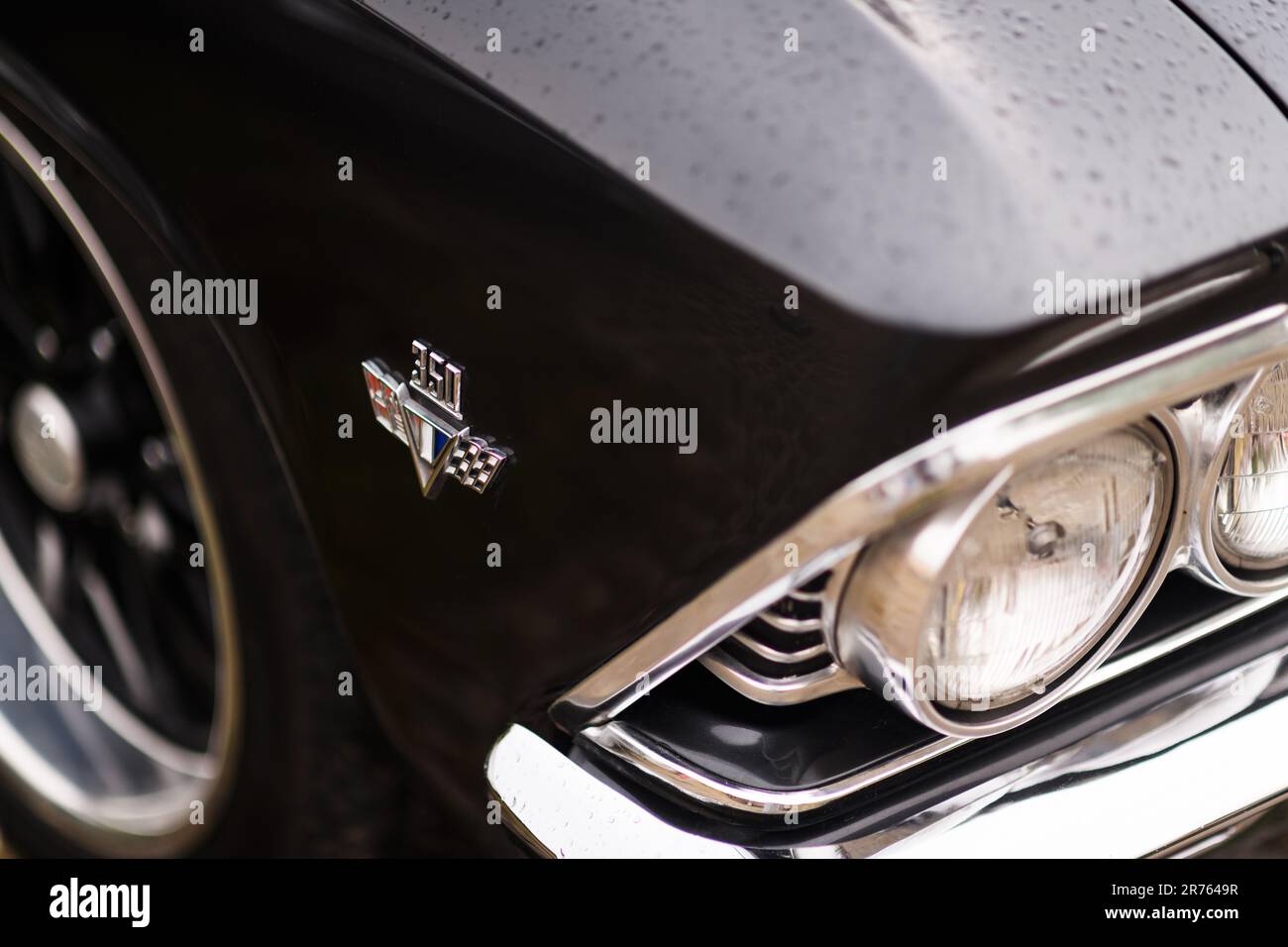Izmir, Turkey - June 3, 2023: Close-up of the 350 logo on a black ...