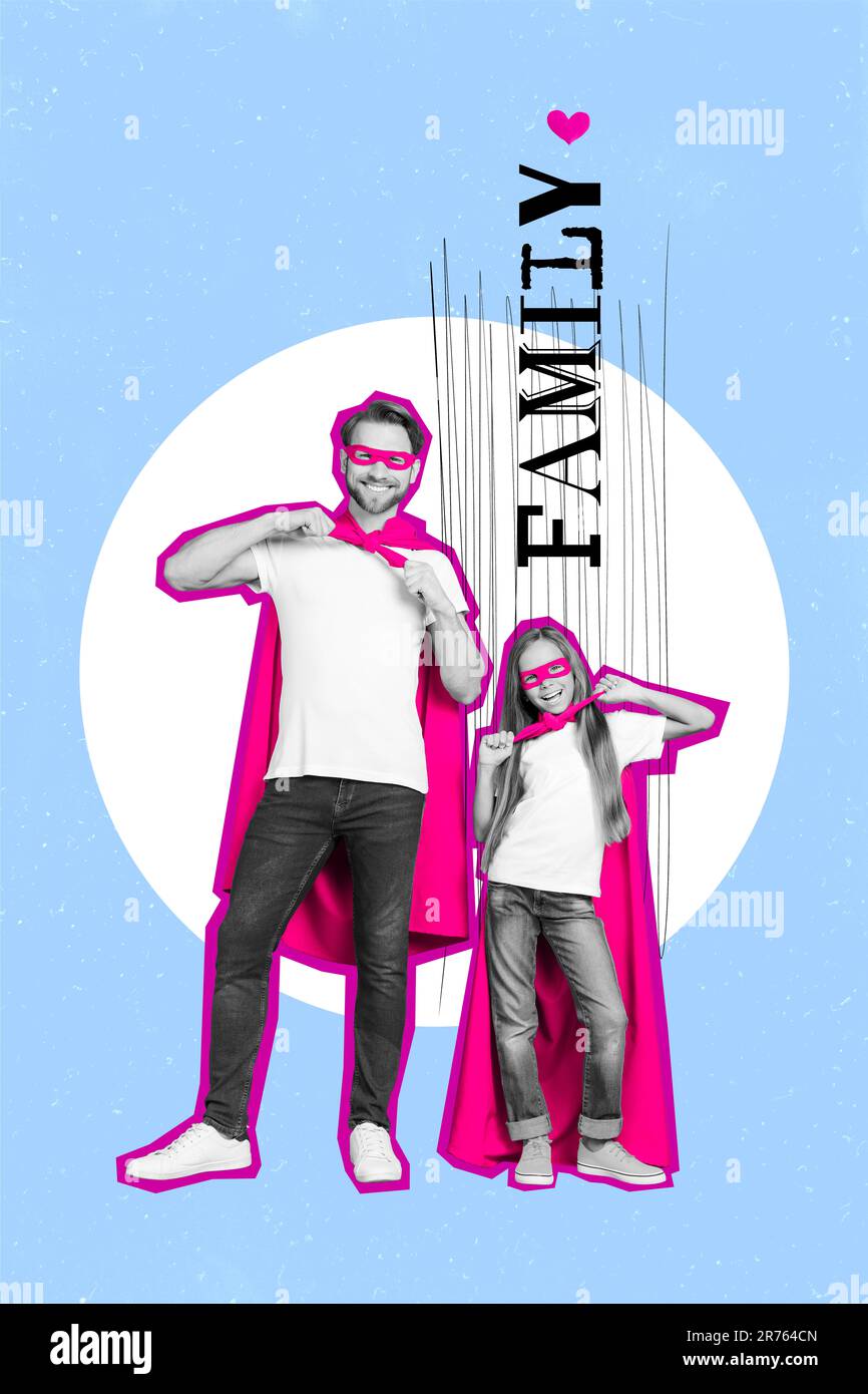 Poster postcard sketch collage of positive cheerful two people spending ...