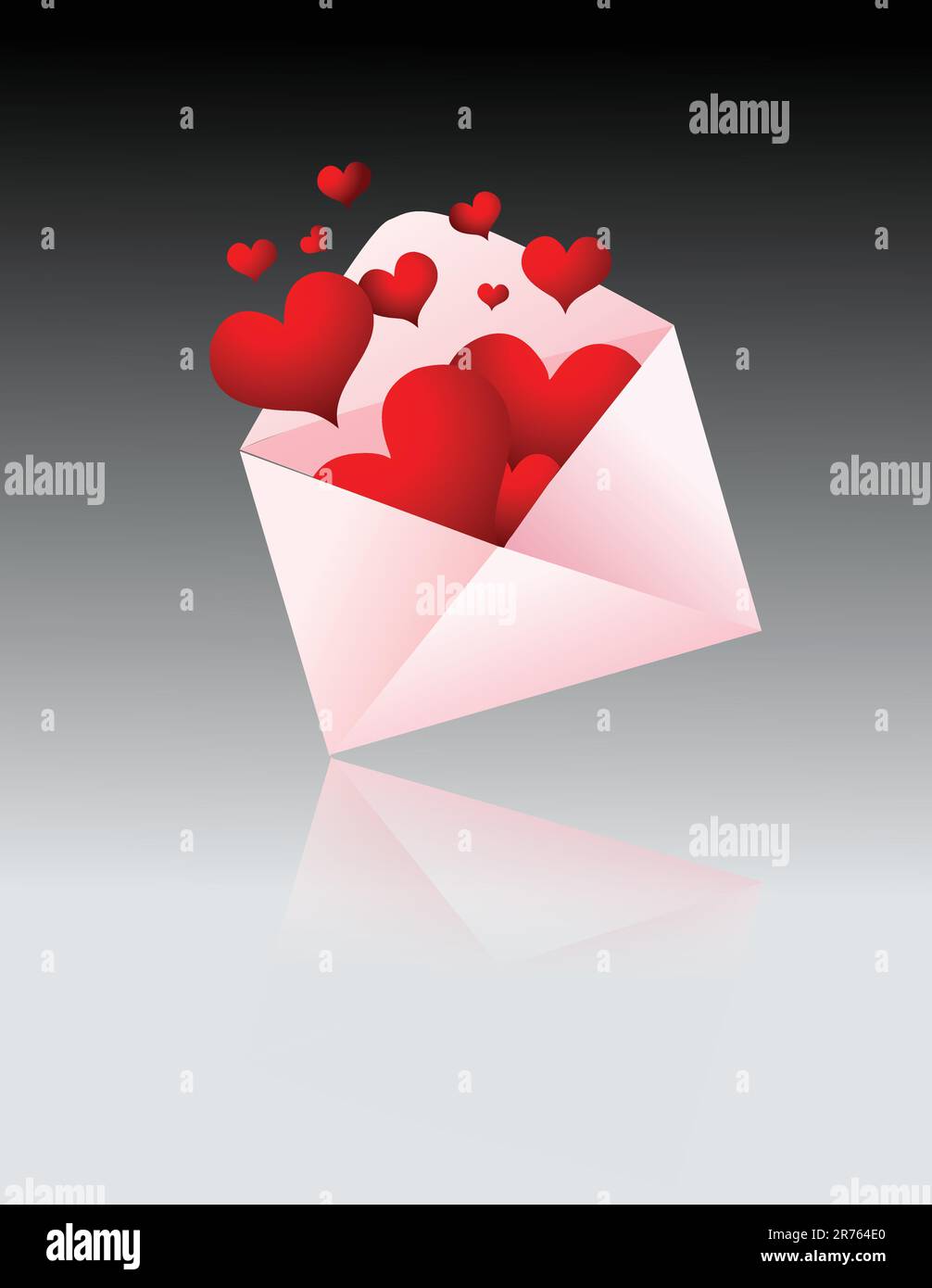 Envelope with hearts popping out Stock Vector Image & Art - Alamy