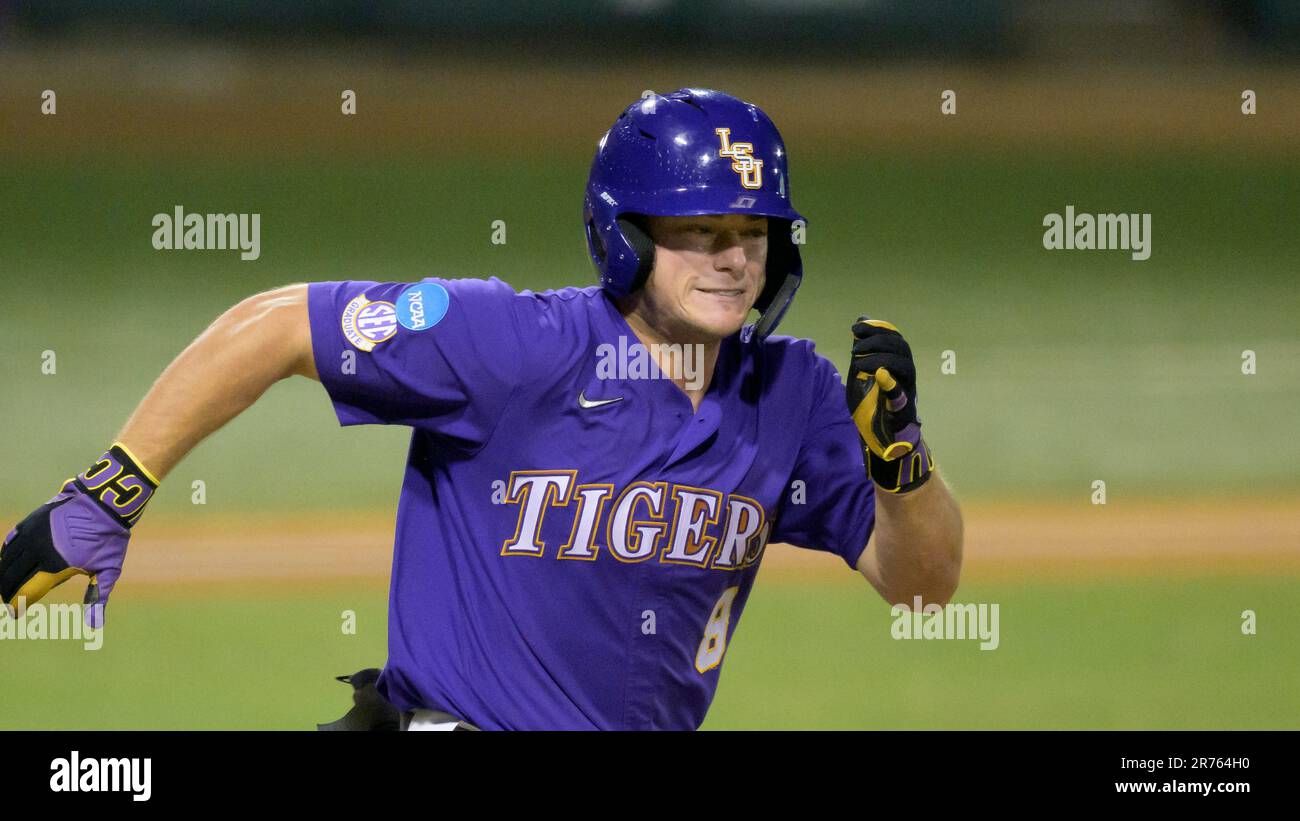 LSU infielder Gavin Dugas (8) runs during an NCAA baseball game on ...