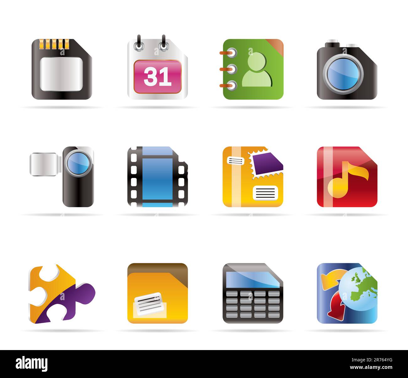 Digital global calculator calendar Stock Vector Images - Alamy