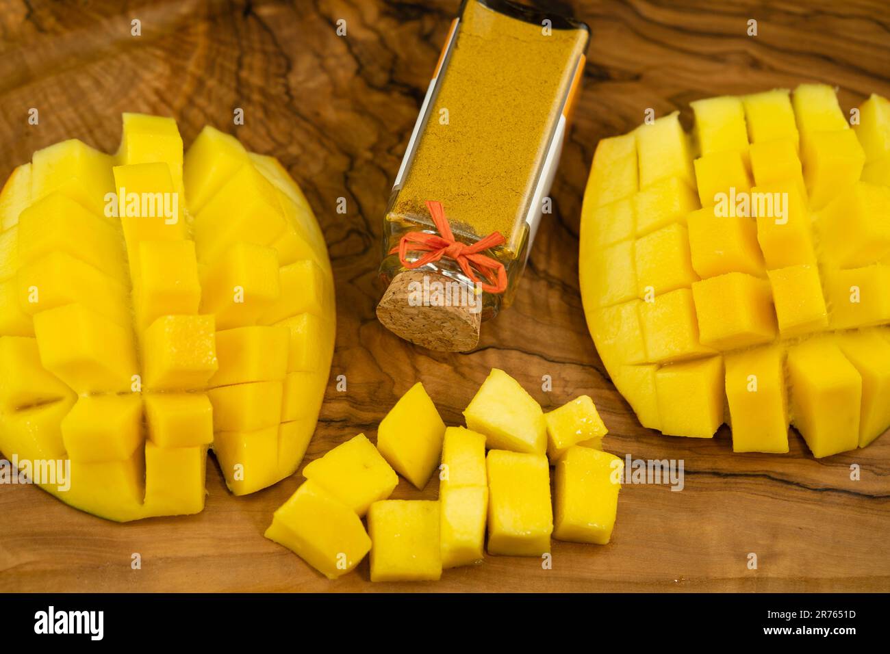 Turmeric Curcuma longa curry mix with mango powder Stock Photo - Alamy