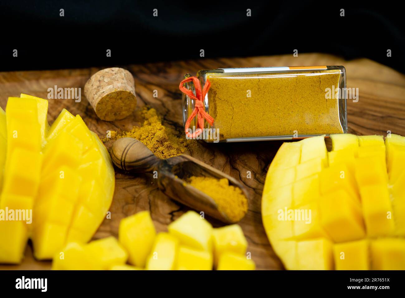 Turmeric Curcuma longa curry mix with mango powder Stock Photo - Alamy