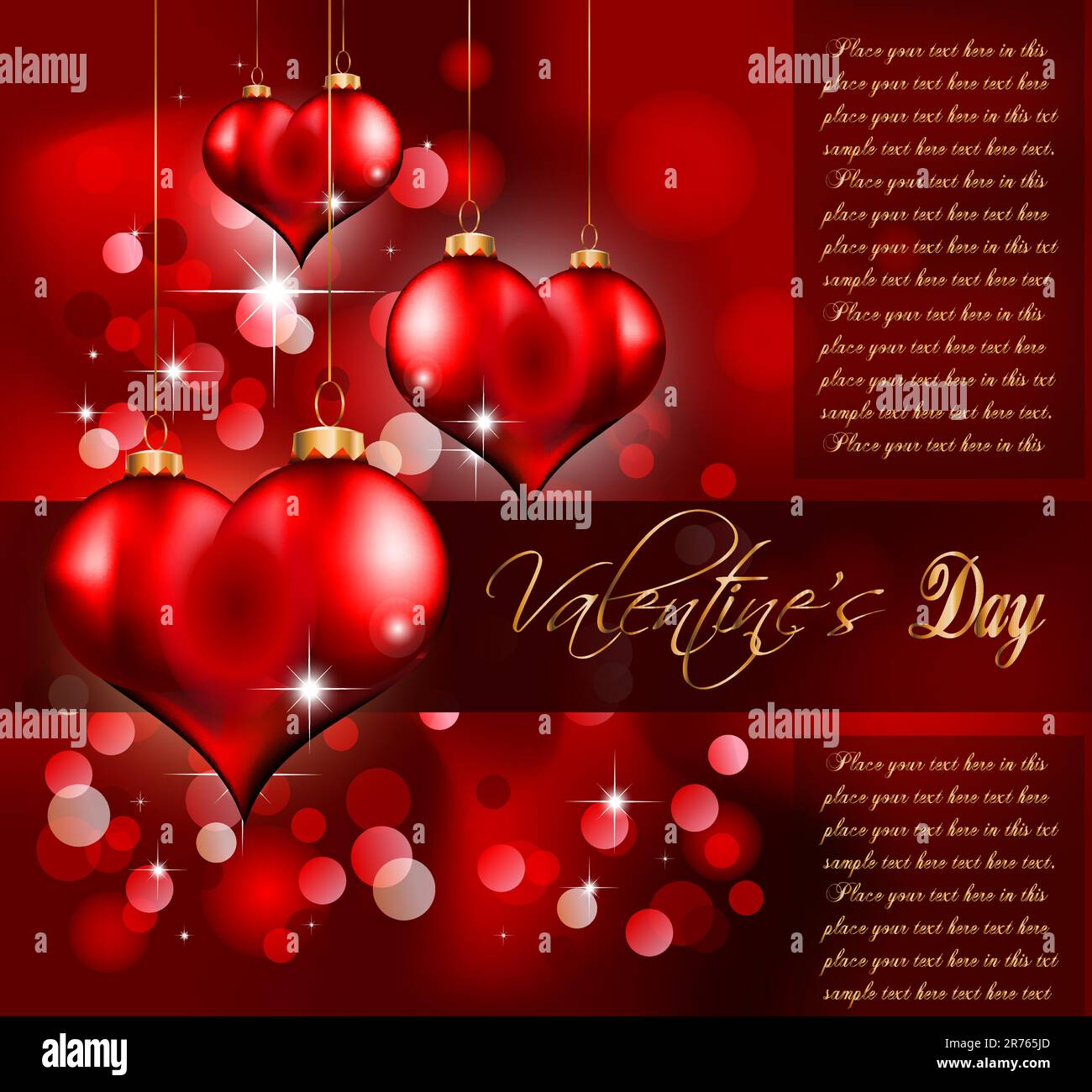 Elegant Red and Gold Valentine's Day Flayer for important invitation ...